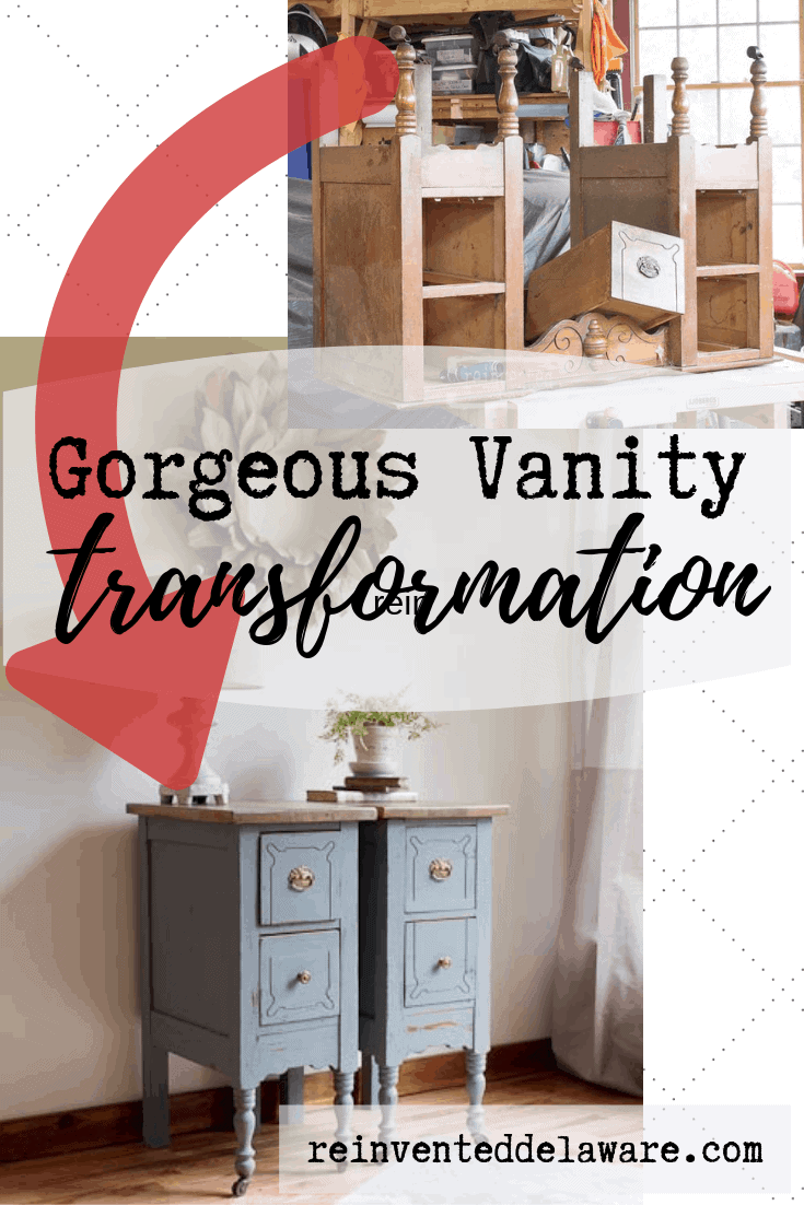 How to Transform a Vintage Vanity into Nightstands - Reinvented Delaware