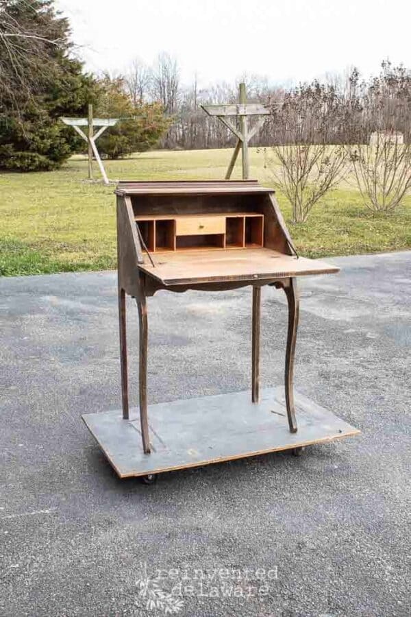 Affordable Natural Wood Finish: A Secretary Desk Makeover | Reinvented ...