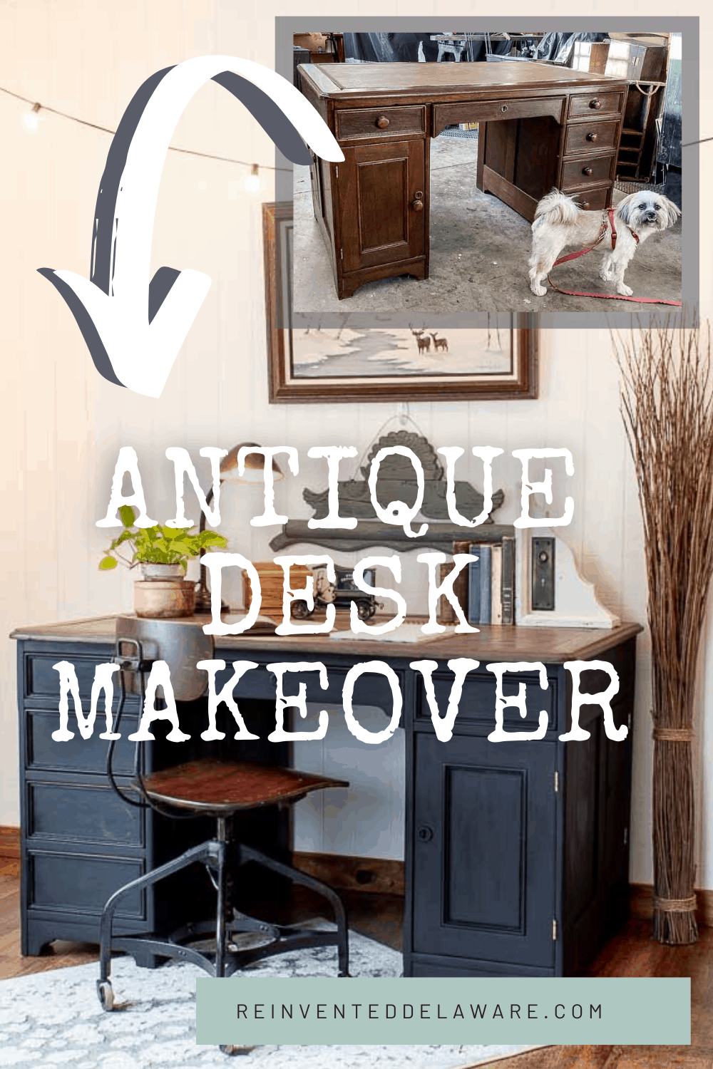 Antique Desk Makeover Idea - Reinvented Delaware