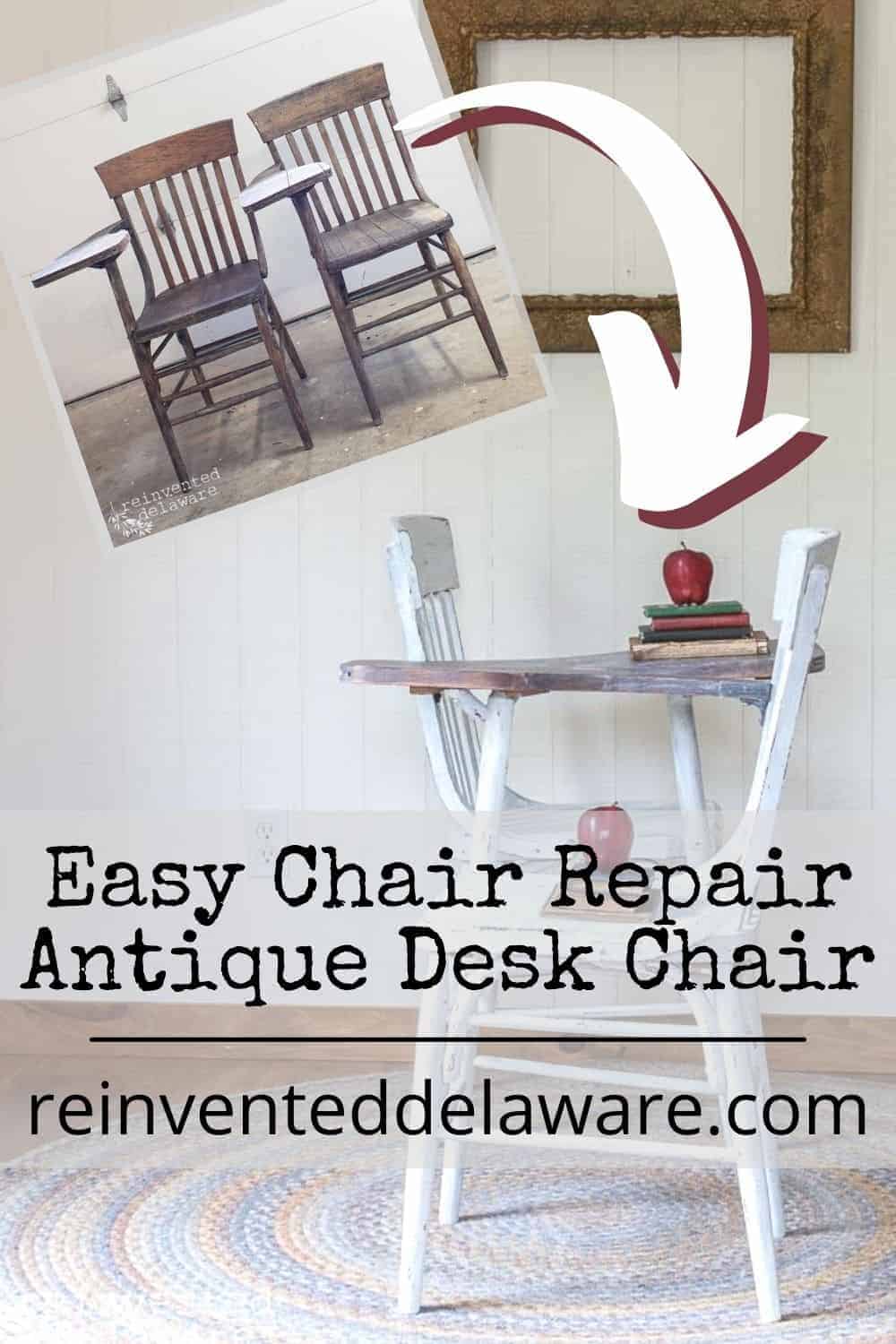 Easy Chair Seat Repair | Antique School Desk Chair | Reinvented Delaware