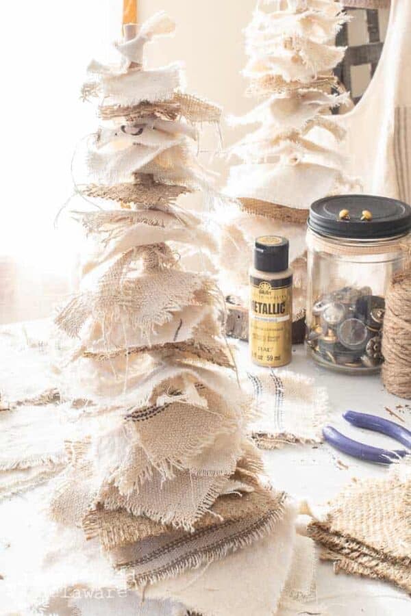 DIY Holiday Drop Cloth Christmas Trees | Reinvented Delaware