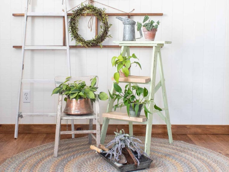 Upcycled Step Ladder: Easy DIY Decor for your Home | Reinvented Delaware