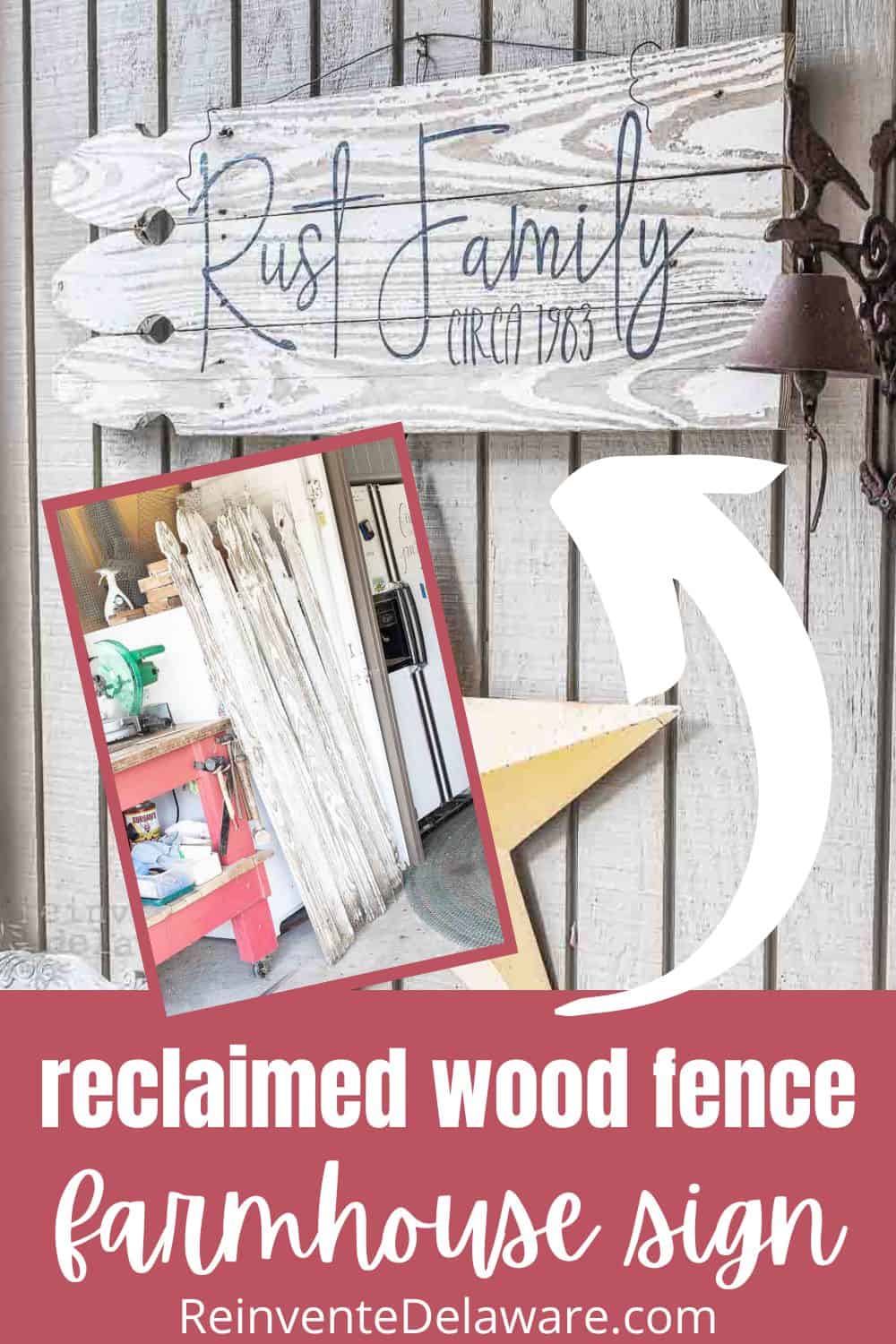Reclaimed Wood Fence Sign - Reinvented Delaware