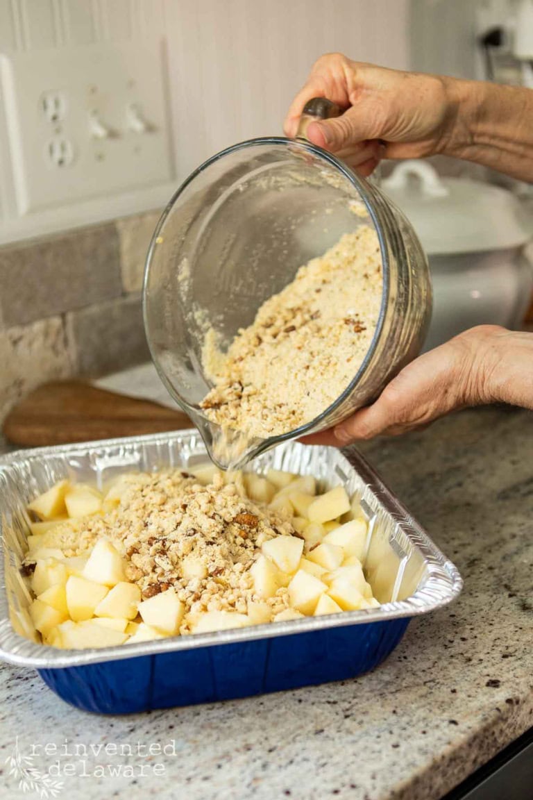 Easy Caramel Pecan Apple Crisp Recipe Using Cake Mix | Reinvented Delaware
