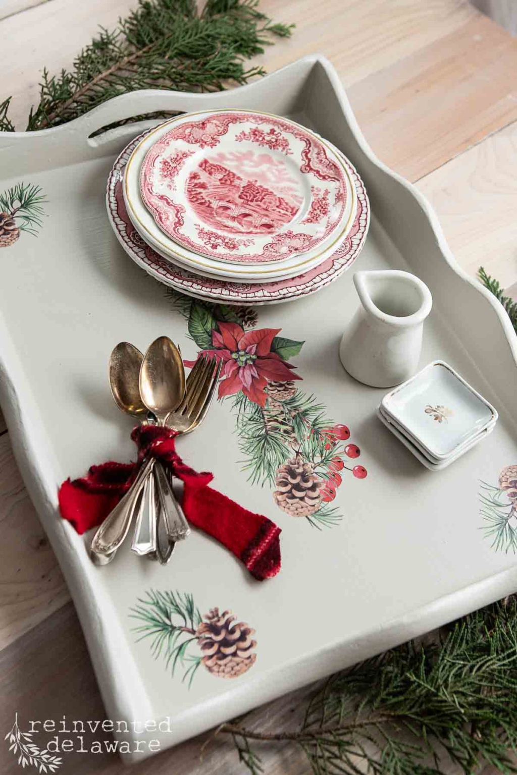 Upcycled Serving Tray: Cheap Christmas Diy Project | Reinvented Delaware