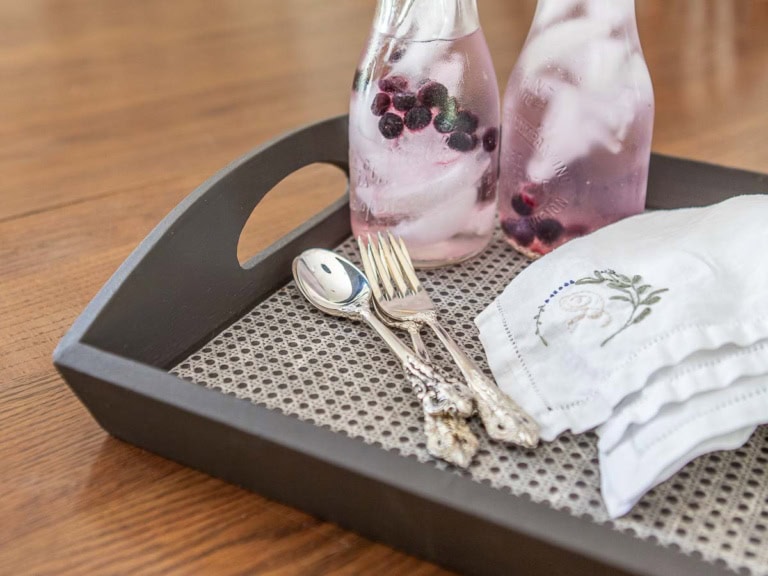 Upcycled Thrift Store Serving Tray Using Decoupage Paper - Reinvented ...